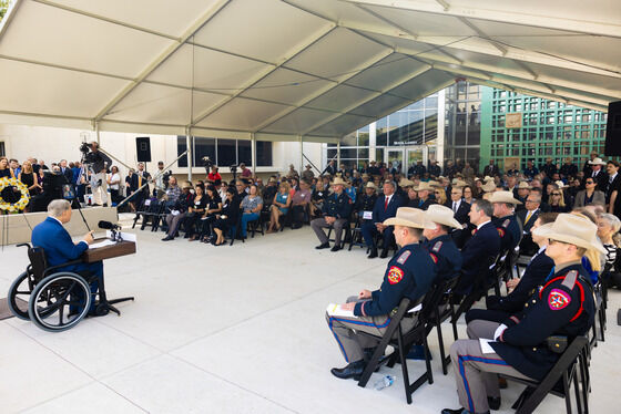 Governor Abbott honors DPS troopers at DPS fallen officers memorial In ...