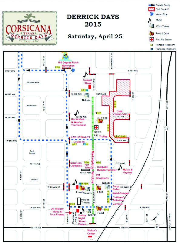 Derrick Days Schedule, Map | News | corsicanadailysun.com