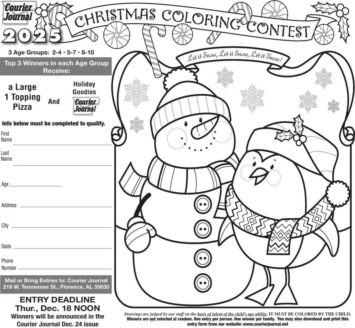 Christmas Coloring Contest 2025 | | courierjournal.net
