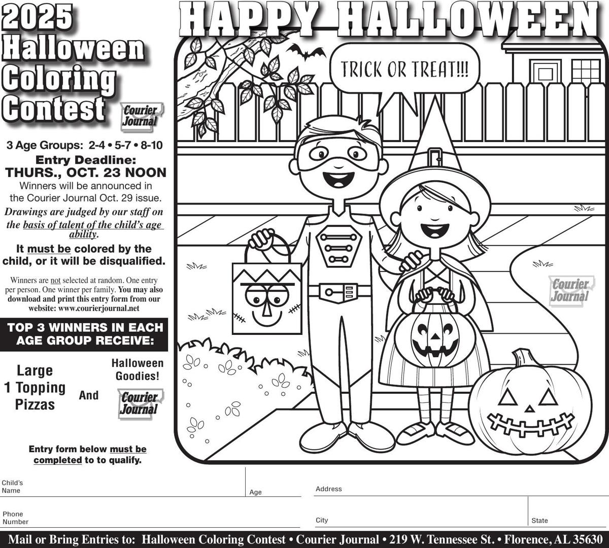 coloring contest pages halloween