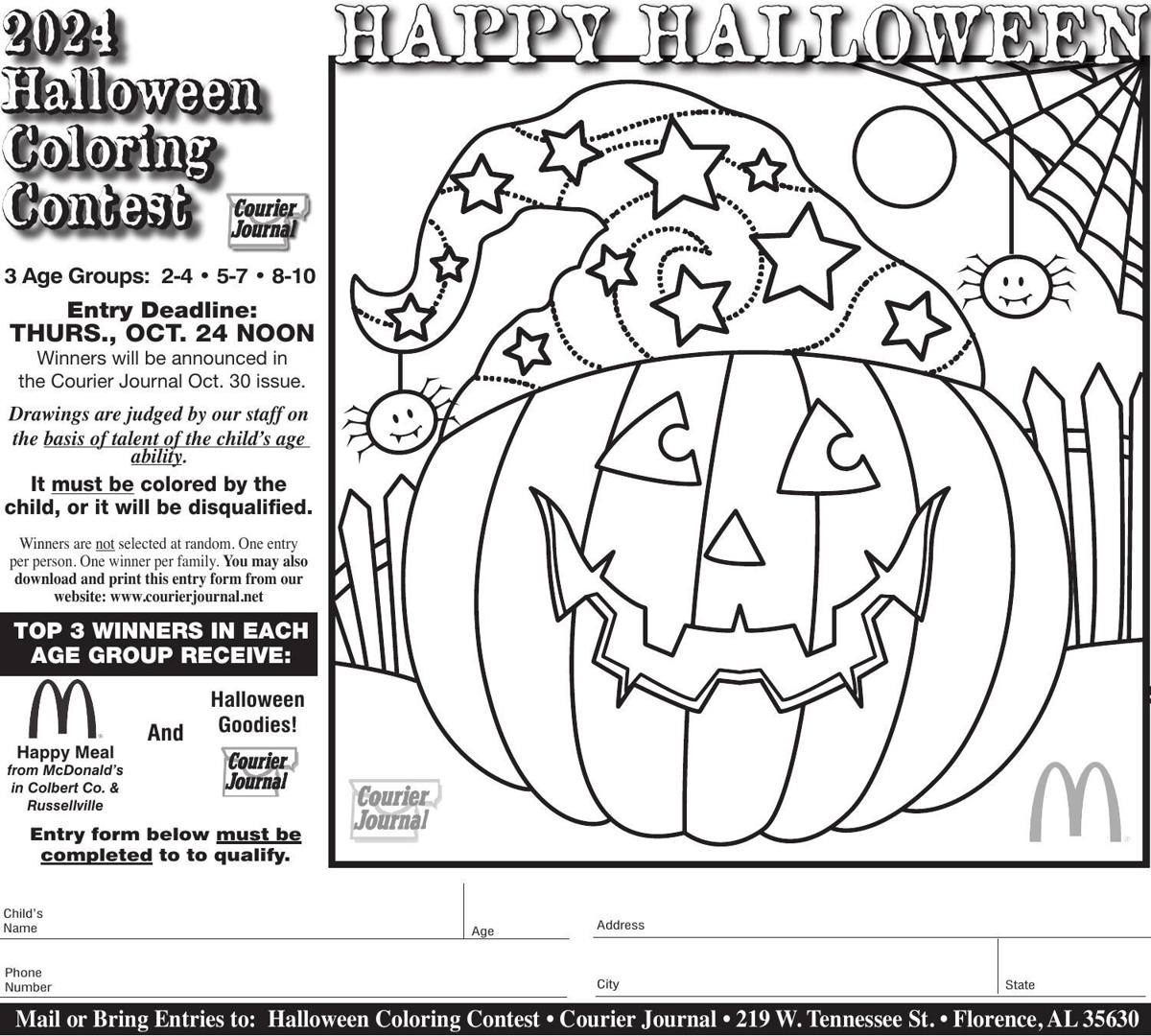 halloween coloring contest pages