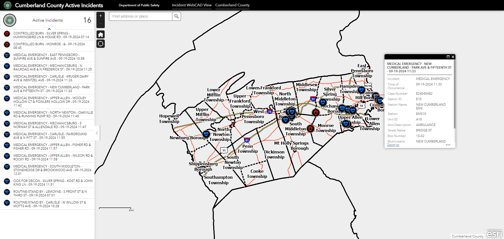 New live map shows county emergency responses