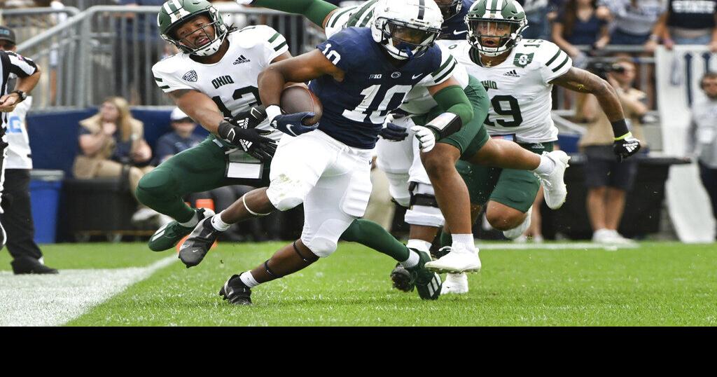 No. 14 Penn State's line gets physical, RB Singleton emerges