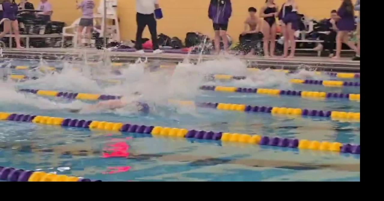 Boiling Springs' Cameron Ackley wins 50 free in swim meet vs. Trinity