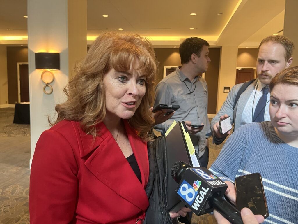 Republican Stacy Garrity’s first campaign speech of 2026 was all about ...