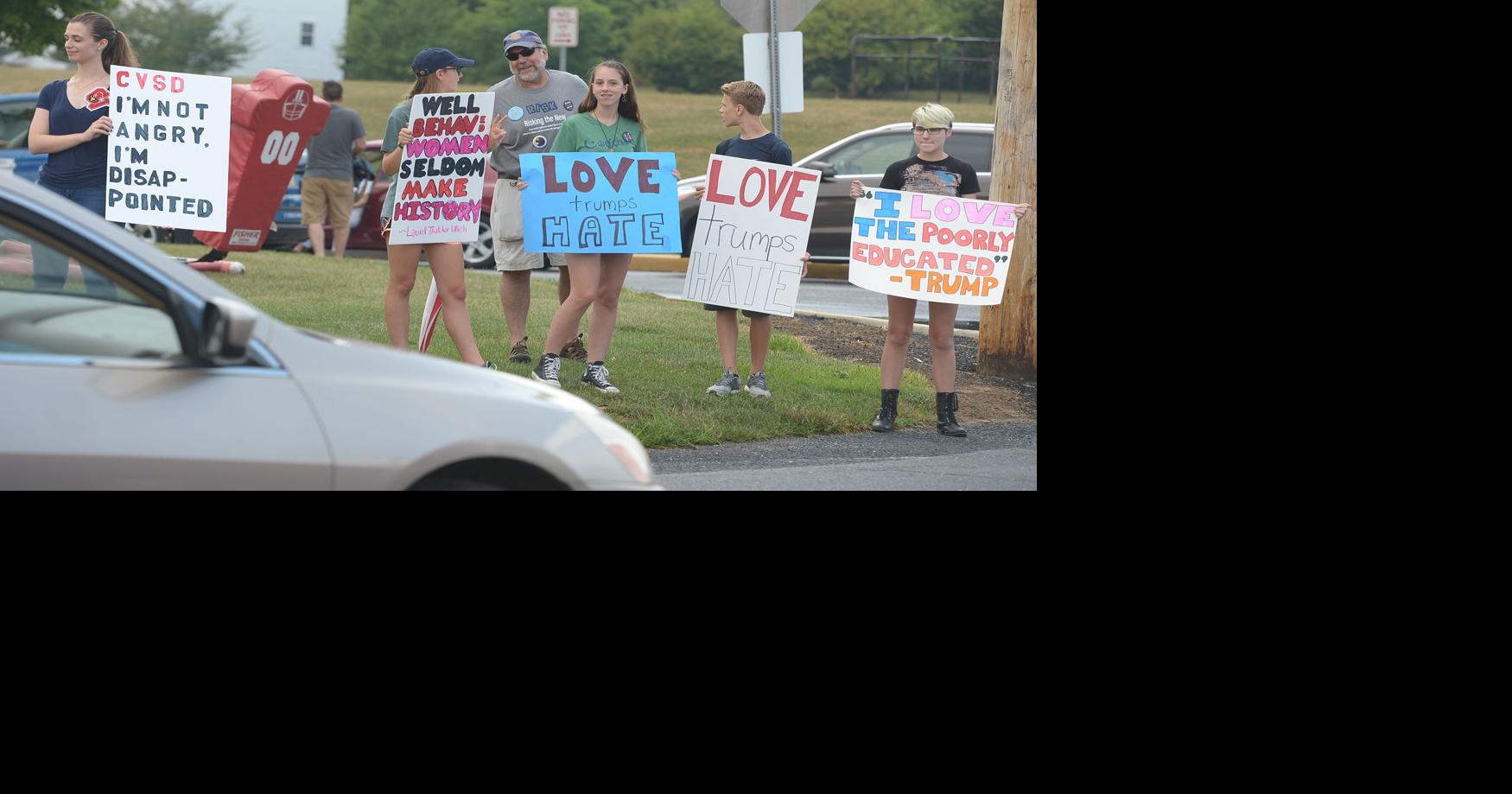 CV Rally: Protesters take aim at Trump, CV