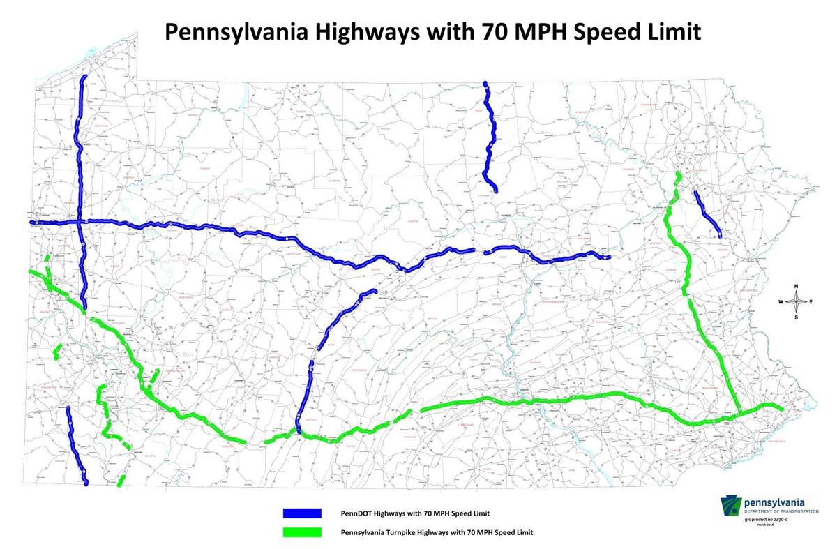 Pennsylvania Speed Limit Map