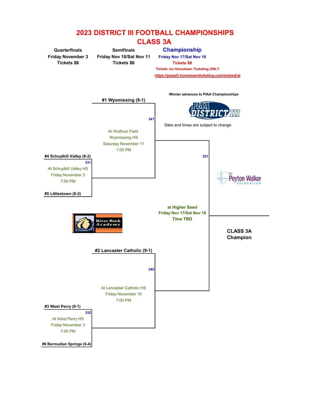 Here Are The 2023 District 3 Football Brackets