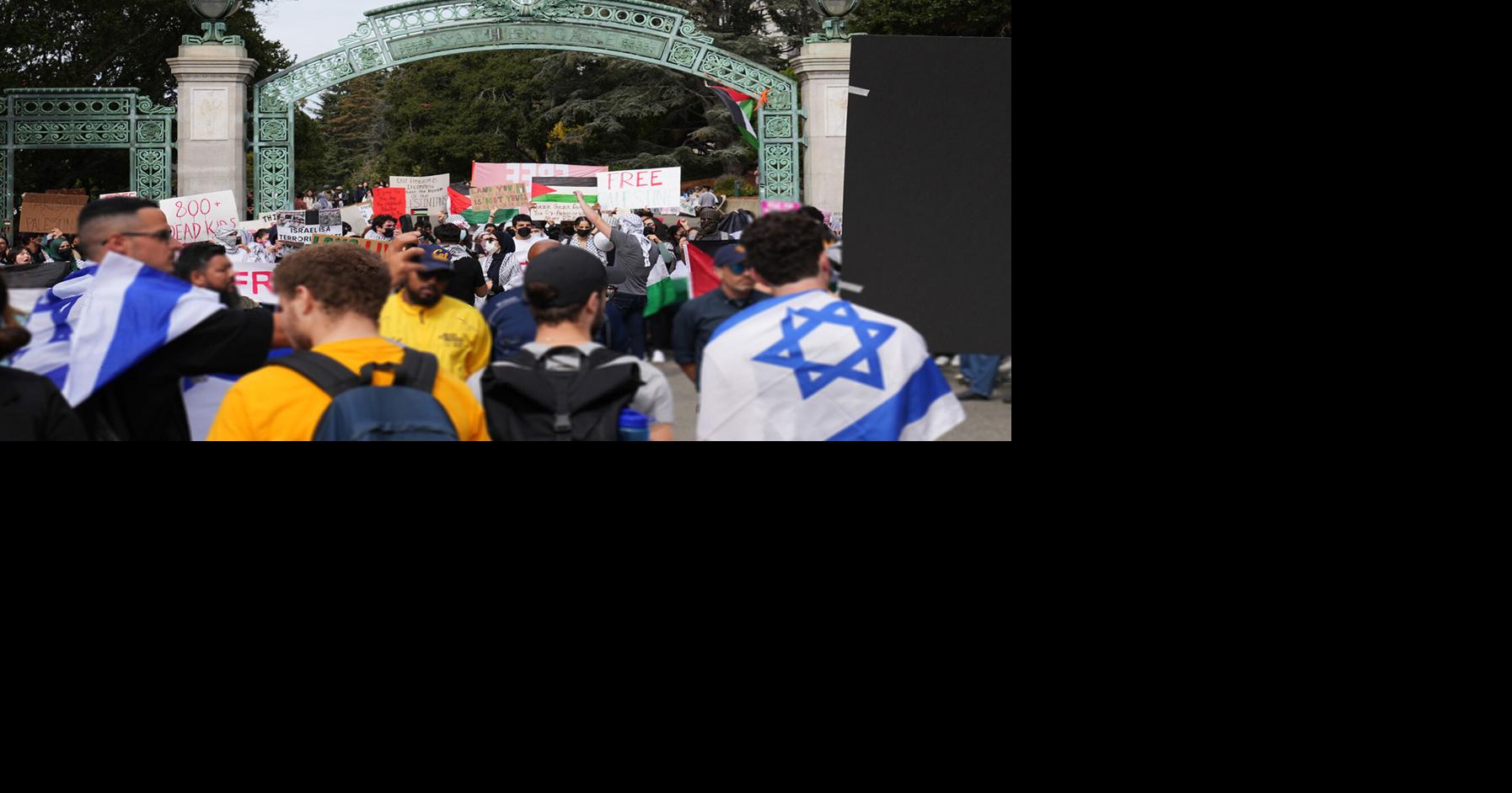 Protesters block Sather Gate calling for a free Palestine, end to ...