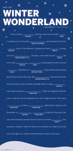 2025 Puzzles Issue Mad-libs: Winter wonderland | Puzzles | dailycal.org