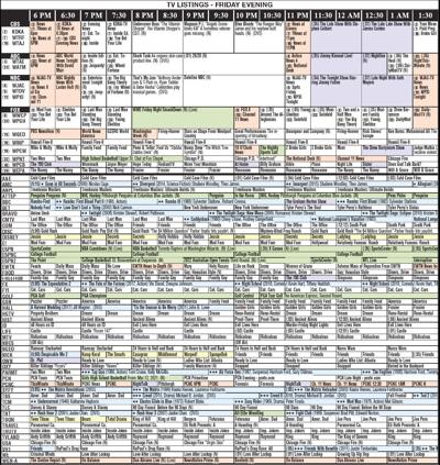 TV LISTINGS – FRIDAY EVENING | Arts-and-entertainment | dailycourier.com