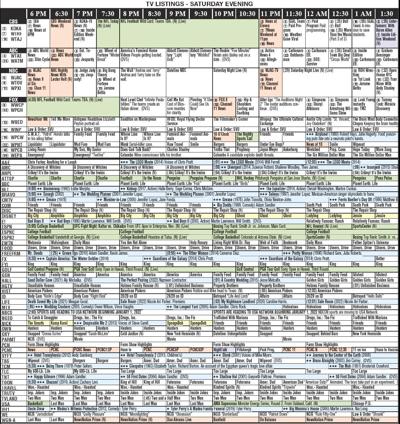 TV LISTINGS – SATURDAY EVENING | Arts-and-entertainment | dailycourier.com