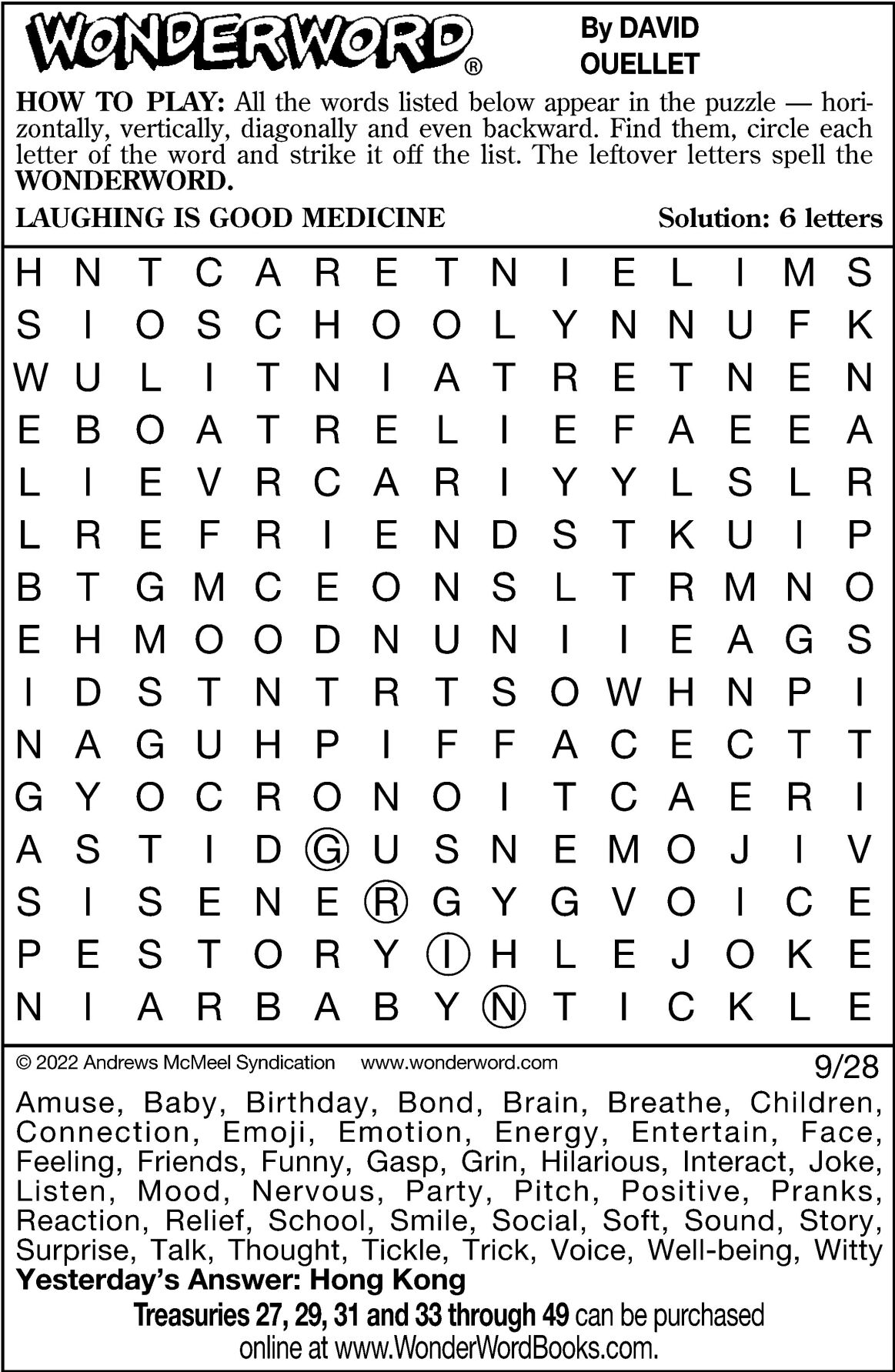 Wonderword | Arts & Entertainment | dailycourier.com