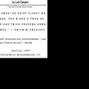 CELEBRITY CIPHER | Arts-and-entertainment | dailycourier.com