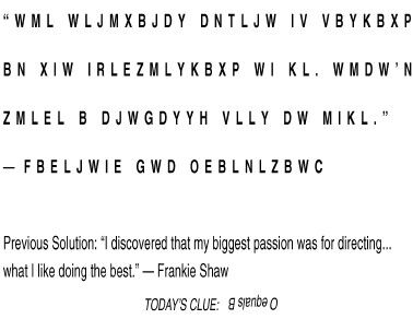 CELEBRITY CIPHER | Arts-and-entertainment | dailycourier.com