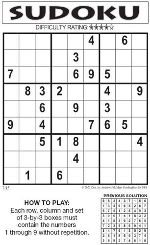 SUDOKU | Arts & Entertainment | dailycourier.com