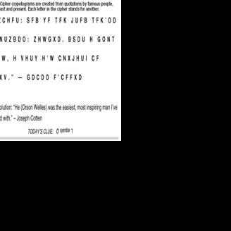 CELEBRITY CIPHER | Arts-and-entertainment | dailycourier.com