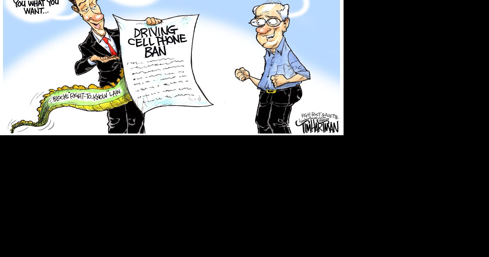 Cell phone ban cartoon | Opinion | dailycourier.com