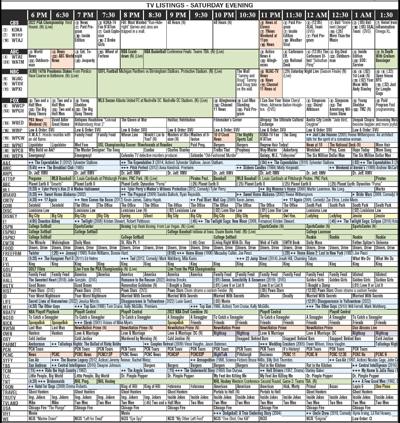 TV LISTINGS – SATURDAY EVENING | Arts-and-entertainment | dailycourier.com