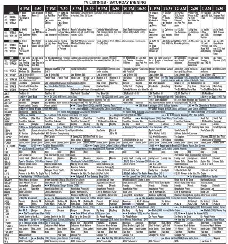 TV LISTINGS – SATURDAY EVENING | Arts & Entertainment | dailycourier.com