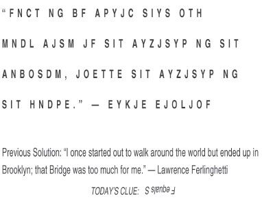 CELEBRITY CIPHER | Arts-and-entertainment | dailycourier.com