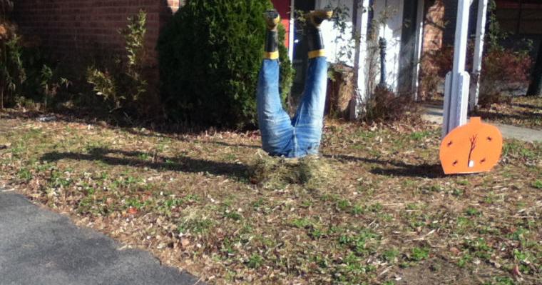 Upside Down Fireman Scarecrow | | dailygazette.com