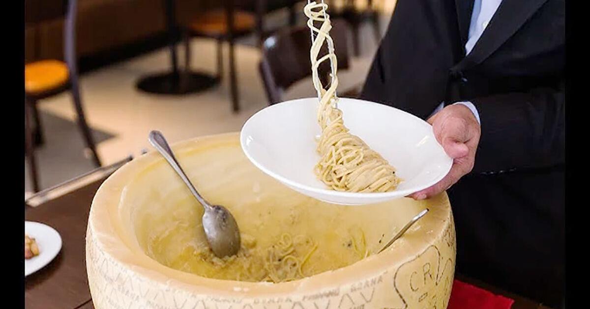 Flaming cheese wheel pasta at Schenectady's Cornells | Bite-Sized - A ...