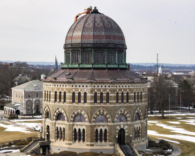 Photos: Roof work at Union College’s Nott Memorial, including ...