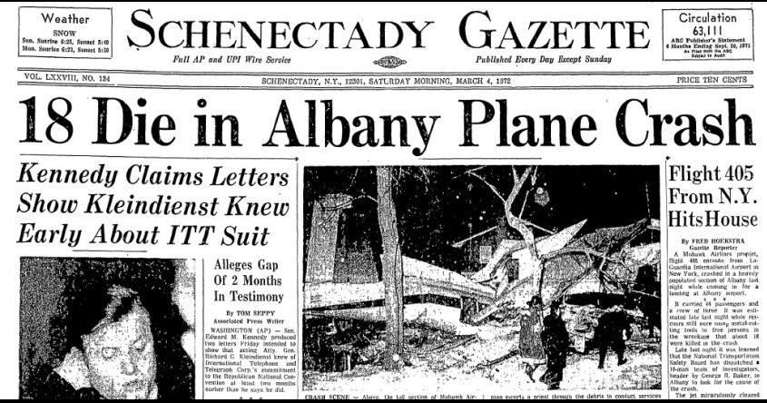 50 Years since Mohawk Airlines Flight 405 crash in Albany | News ...
