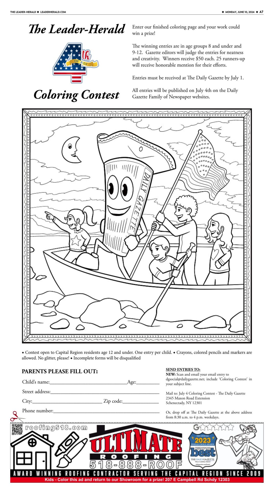July 4th Leader-Herald coloring contest | leaderherald | dailygazette.com