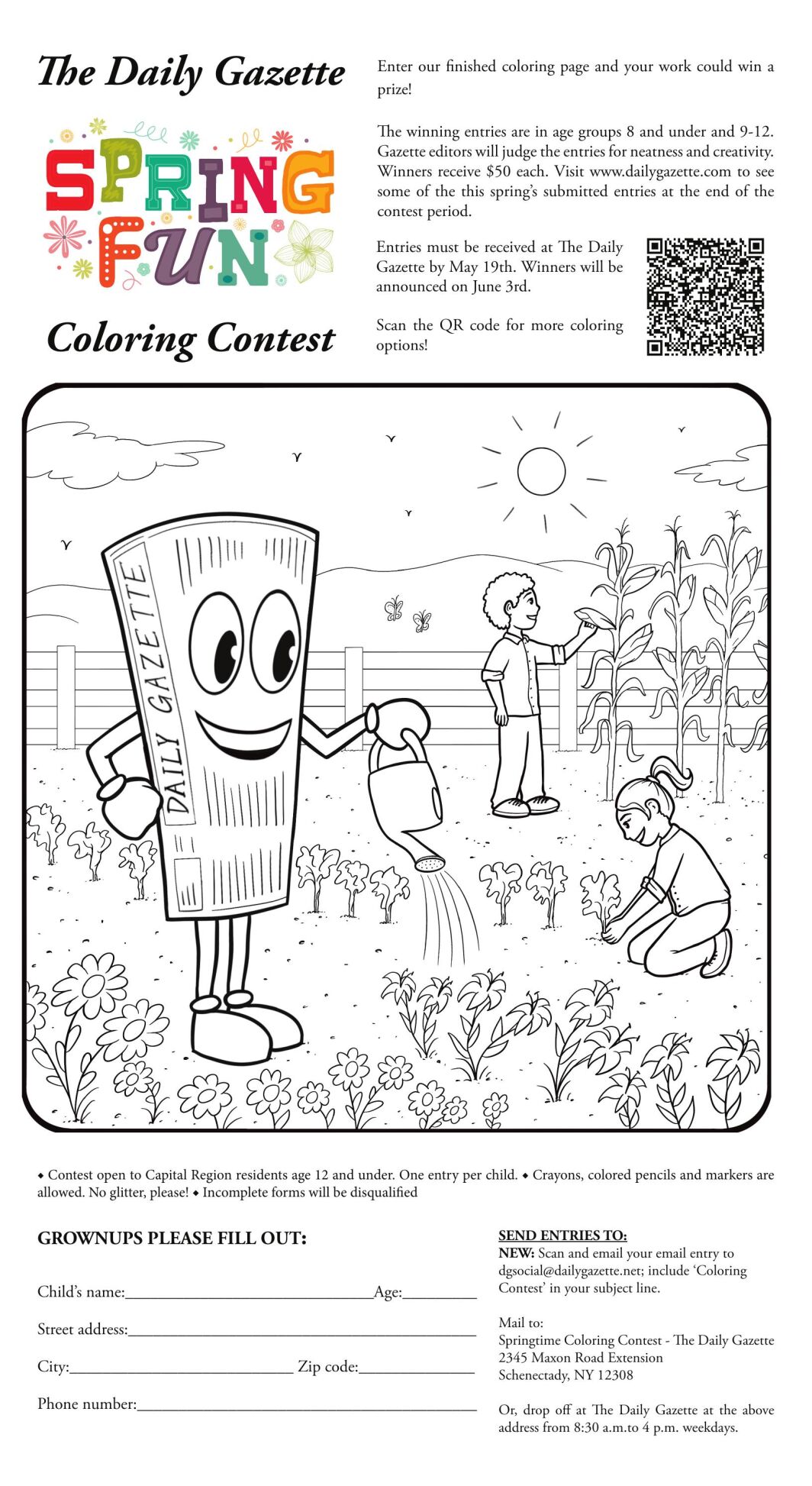 Spring coloring contest with Newsie, Daily Gazette mascot | News ...