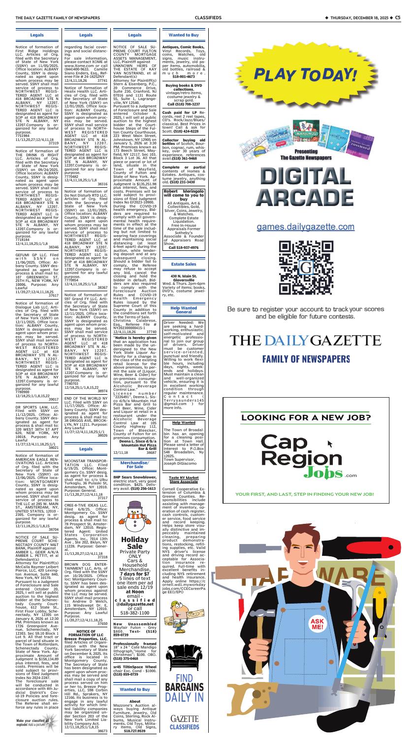 Page C5 | Hudson Valley e-Editions | dailygazette.com