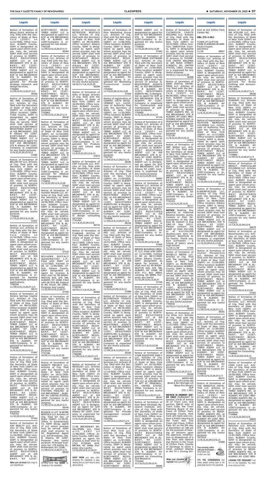 Page D7 | The Recorder e-Edition | dailygazette.com