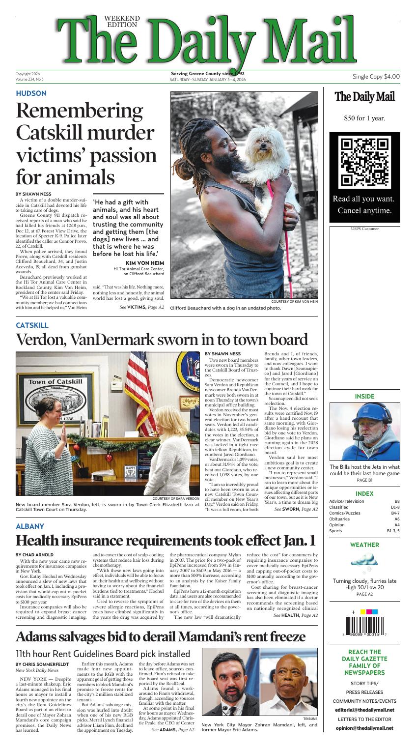 Page A1 | Hudson Valley e-Editions | dailygazette.com