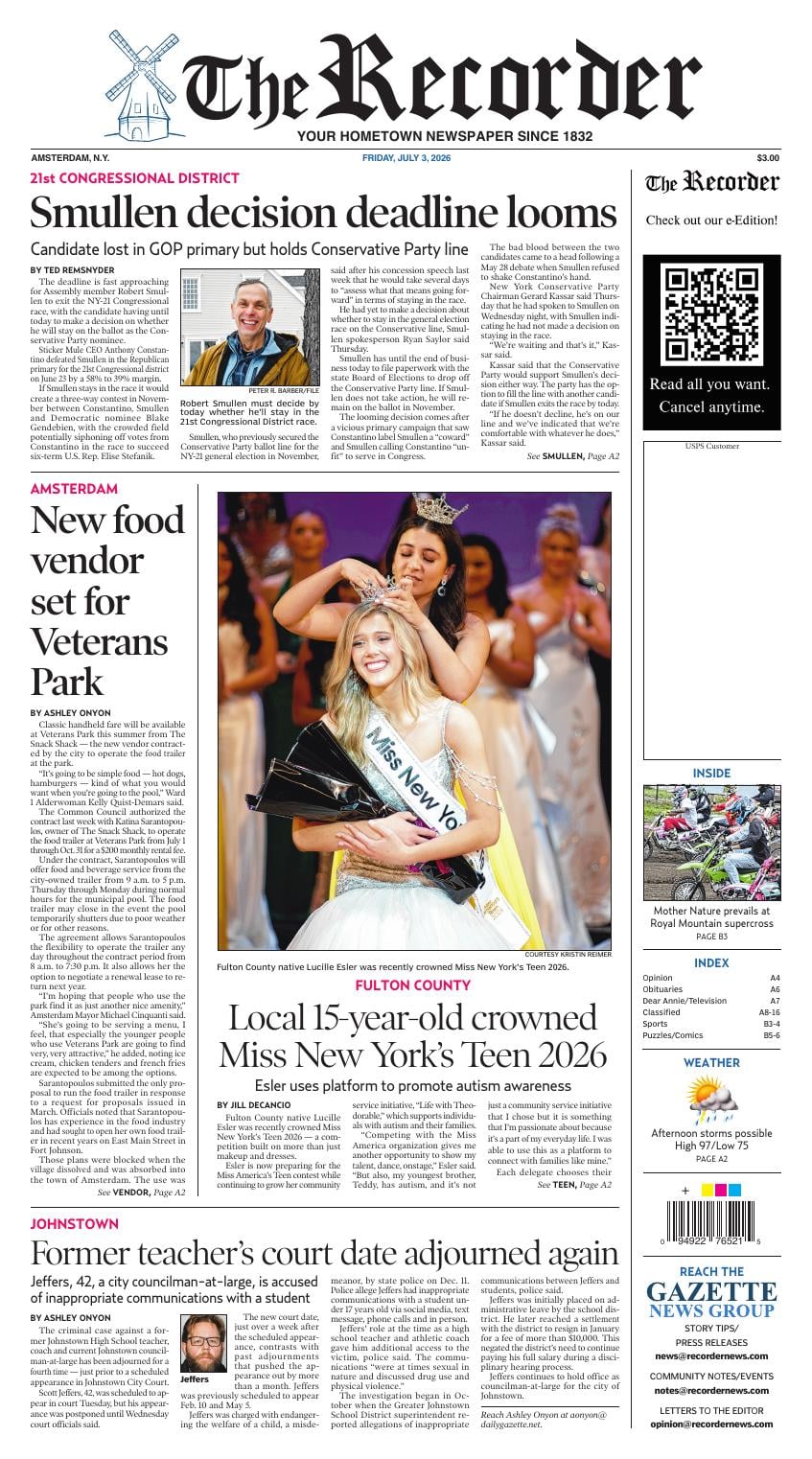 Page A1 | The Recorder e-Edition | dailygazette.com