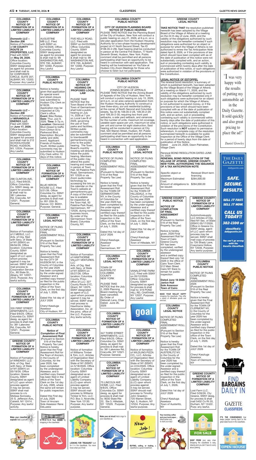 Page A12 | Daily Gazette e-Edition | dailygazette.com