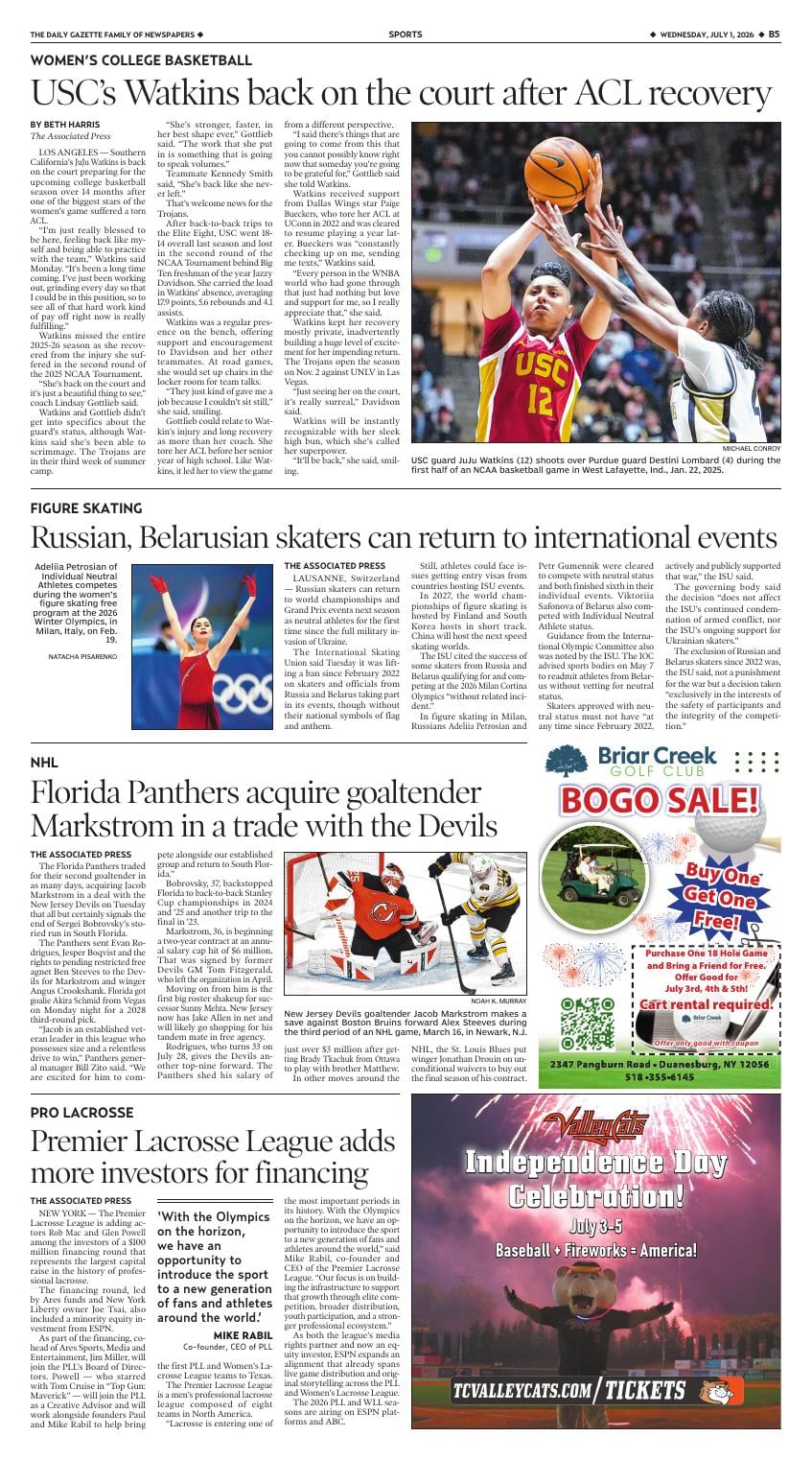 Page B5 | Daily Gazette e-Edition | dailygazette.com
