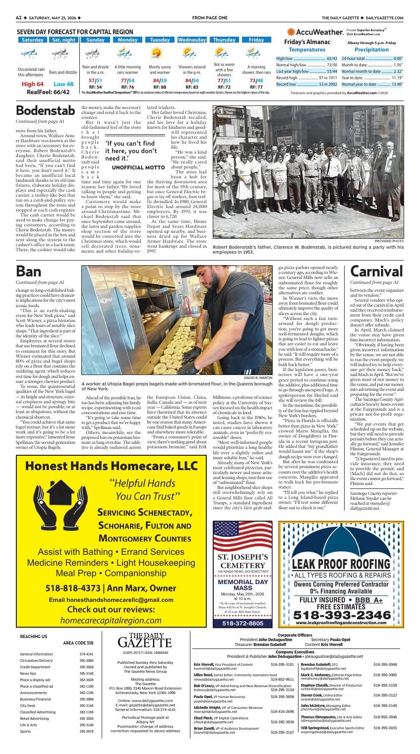 Page A2 | Daily Gazette e-Edition | dailygazette.com