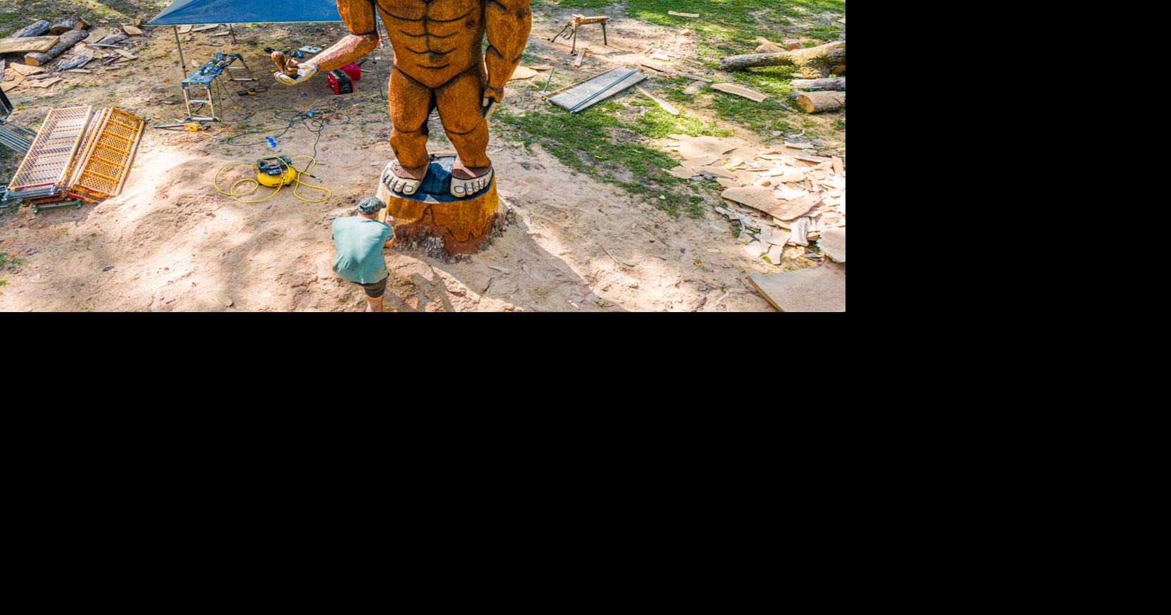 14-foot Sasquatch carving at Armco Park | News | dailyindependent.com