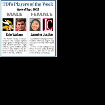 TDI Players of the Week (Sept. 20-26): Rowan's Cole Wallace, Lawrence's ...