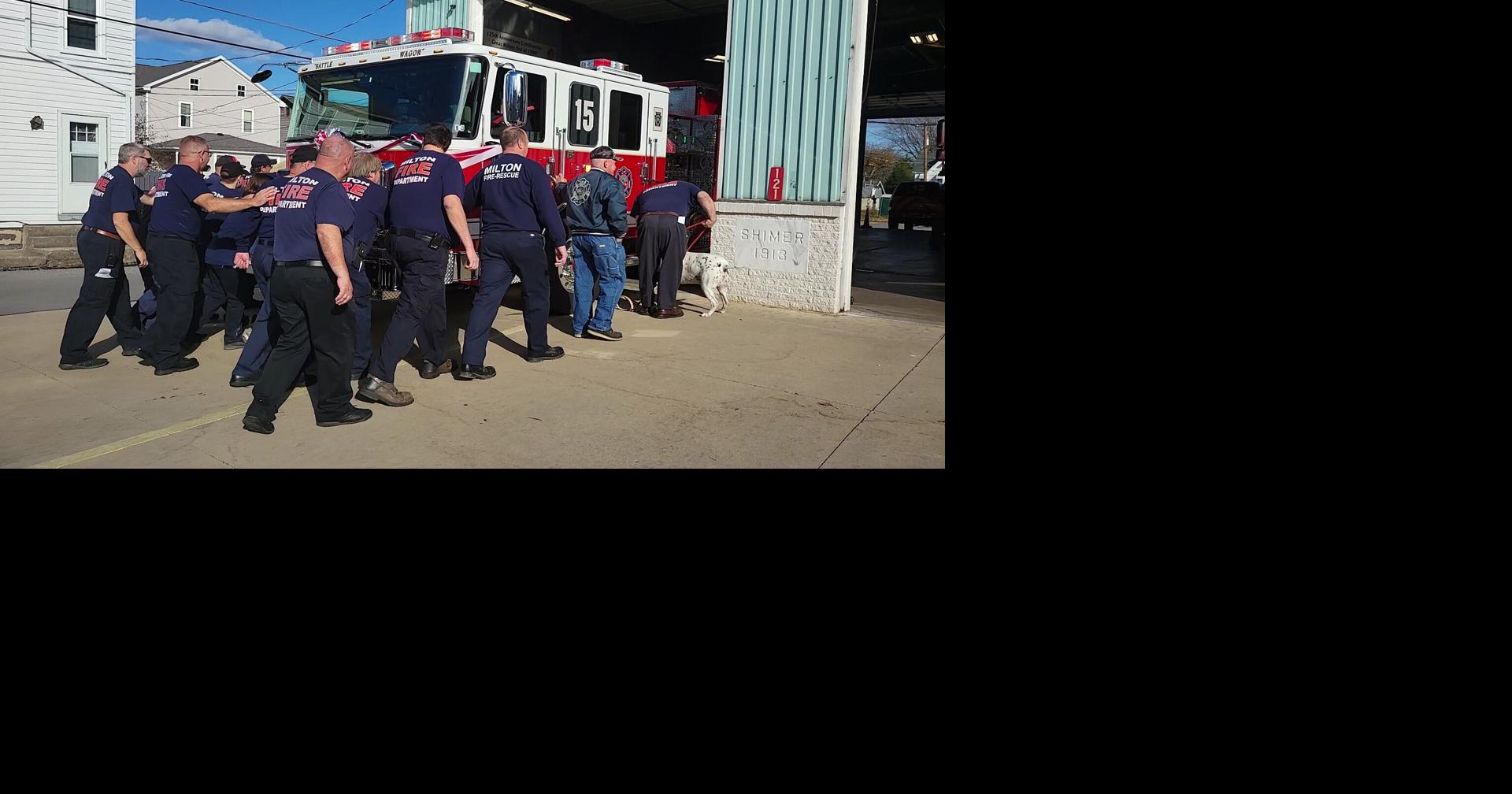 Milton fire truck ushered in by firefighters | News | dailyitem.com