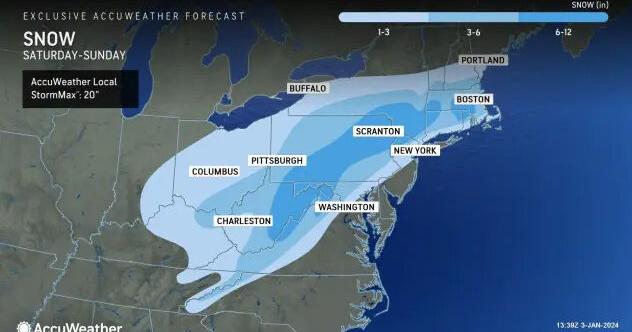 AccuWeather: Weekend winter storm could dump 4 to 10 inches of snow ...