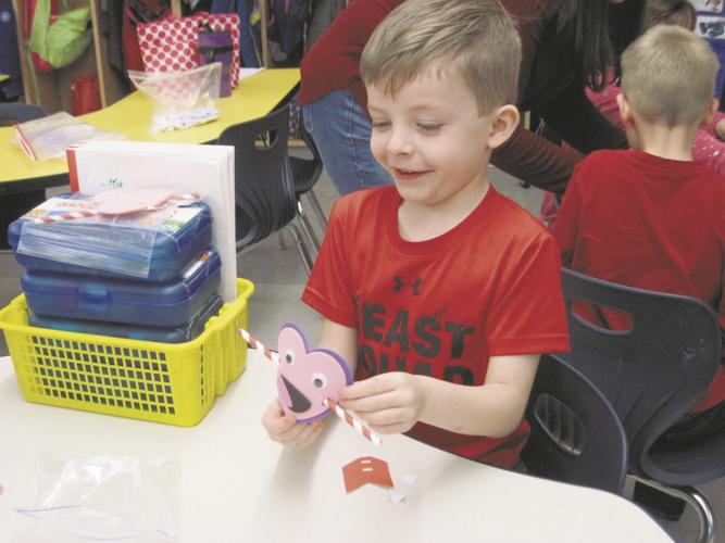 Kindergarten students wear red, make crafts for Valentine's Day | News ...