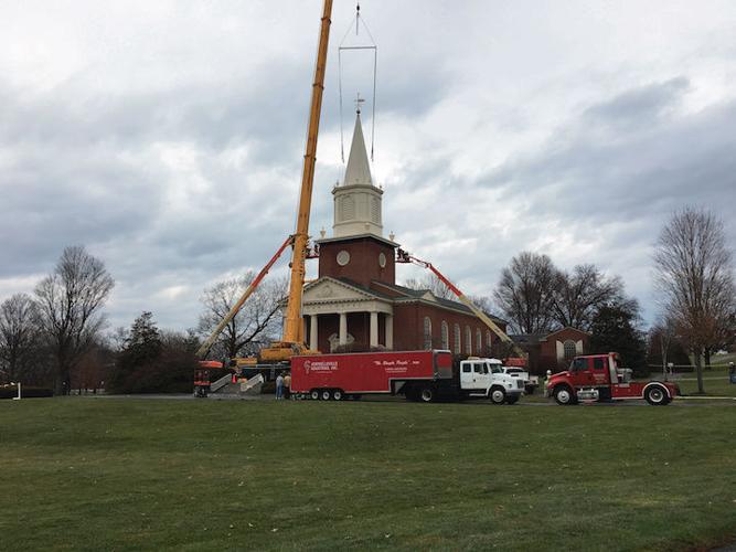 Crews waited on wind to install new Rooke Chapel belfry | News ...