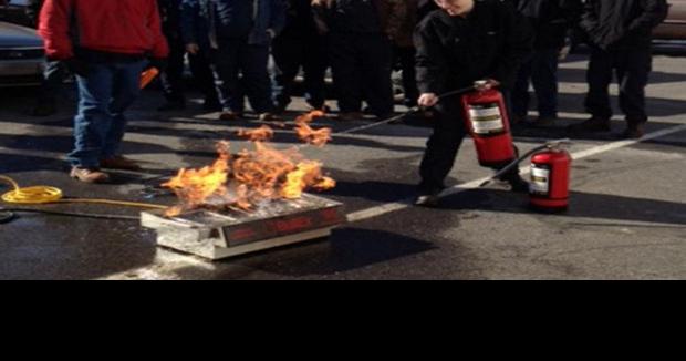 Students use BullEx fire extinguisher simulator | Local News ...