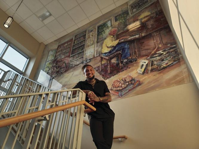 Conmpleted Rudy Gelnett mural ahown at library | News | dailyitem.com