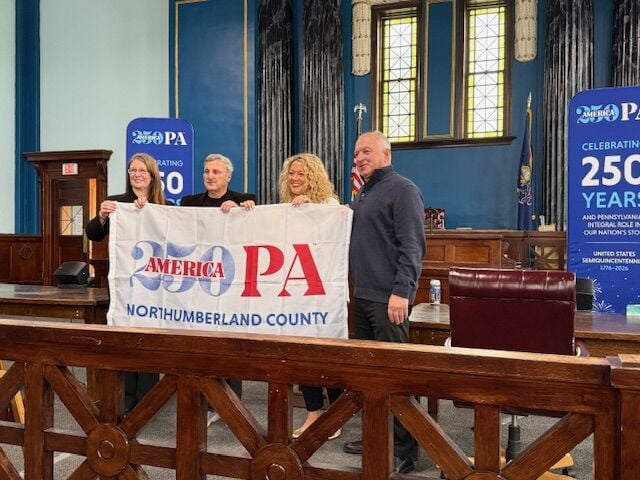 Crowd of about 60 helps kick off America's 250th in Northumberland ...