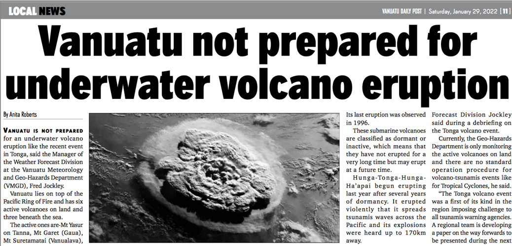 Villagers flee as Epi submarine volcano erupts | News | dailypost.vu