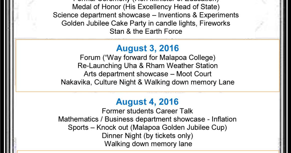 Highlights of Malapoa College celebration revealed | News | dailypost.vu
