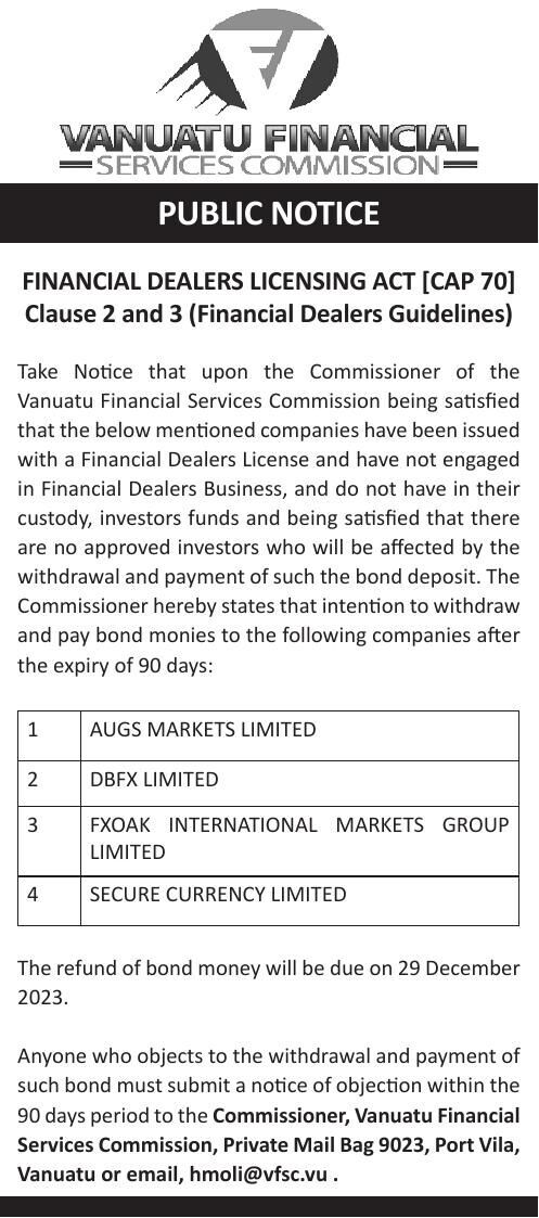 Vanuatu Financial Service Commission | News | dailypost.vu